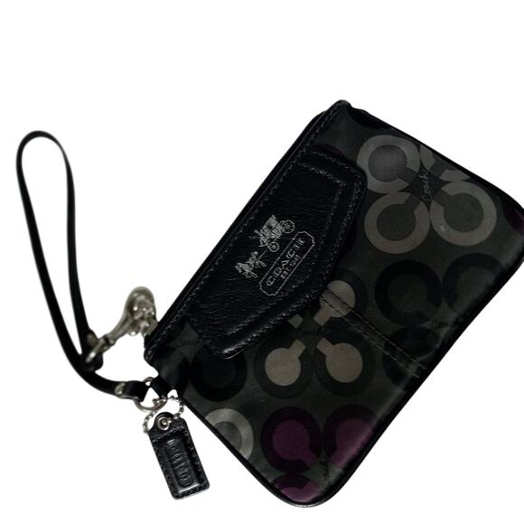 Coach | Bags | Coach Hunter Lite Green Purple Monogram Black Genuine ...